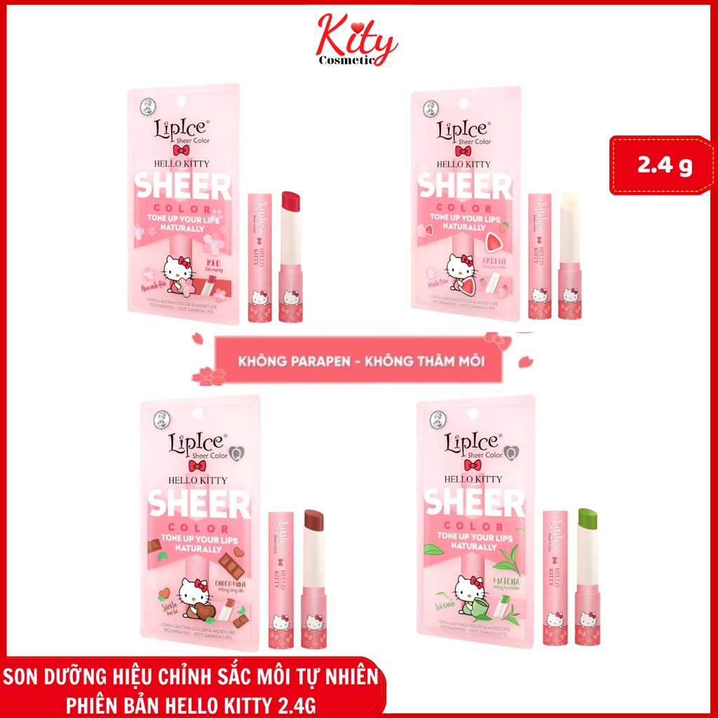 Lipice Sheer Color x Hello Kitty Natural Lip Color Correction Lip Balm ...