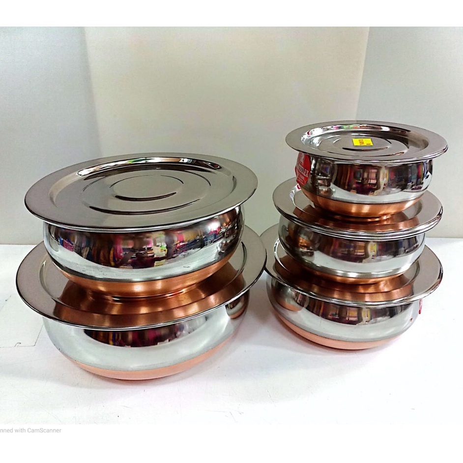 Stainless Steel Curry Pot Copper Bottom - 1set5pc | Shopee Malaysia