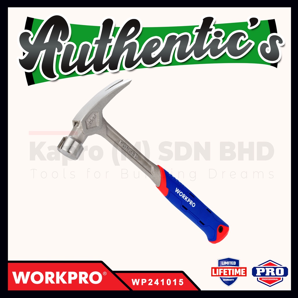 WORKPRO WP241015 One-Piece Forged Claw Hammer With Air Cushion Handle ...
