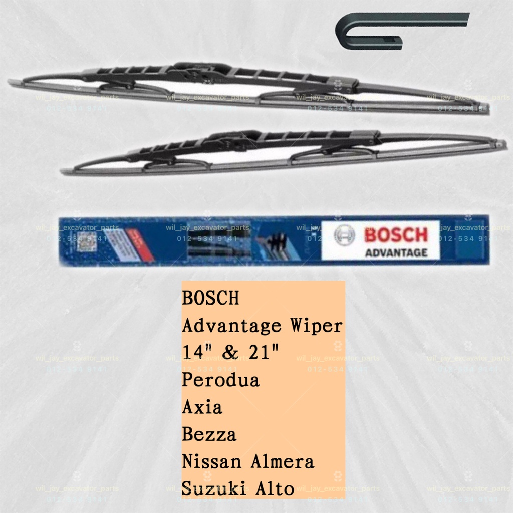 BOSCH WIPER BA 14 + 21 ADVANTAGE WIPER BLADE AXIA ,BEZZA ,ALMERA , ALTO ...