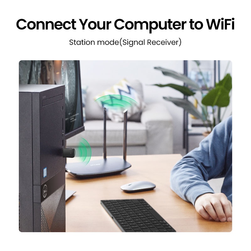 UGREEN USB WiFi Adapter AC650 5G 2.4G WiFi Receiver Dongle Mini ...