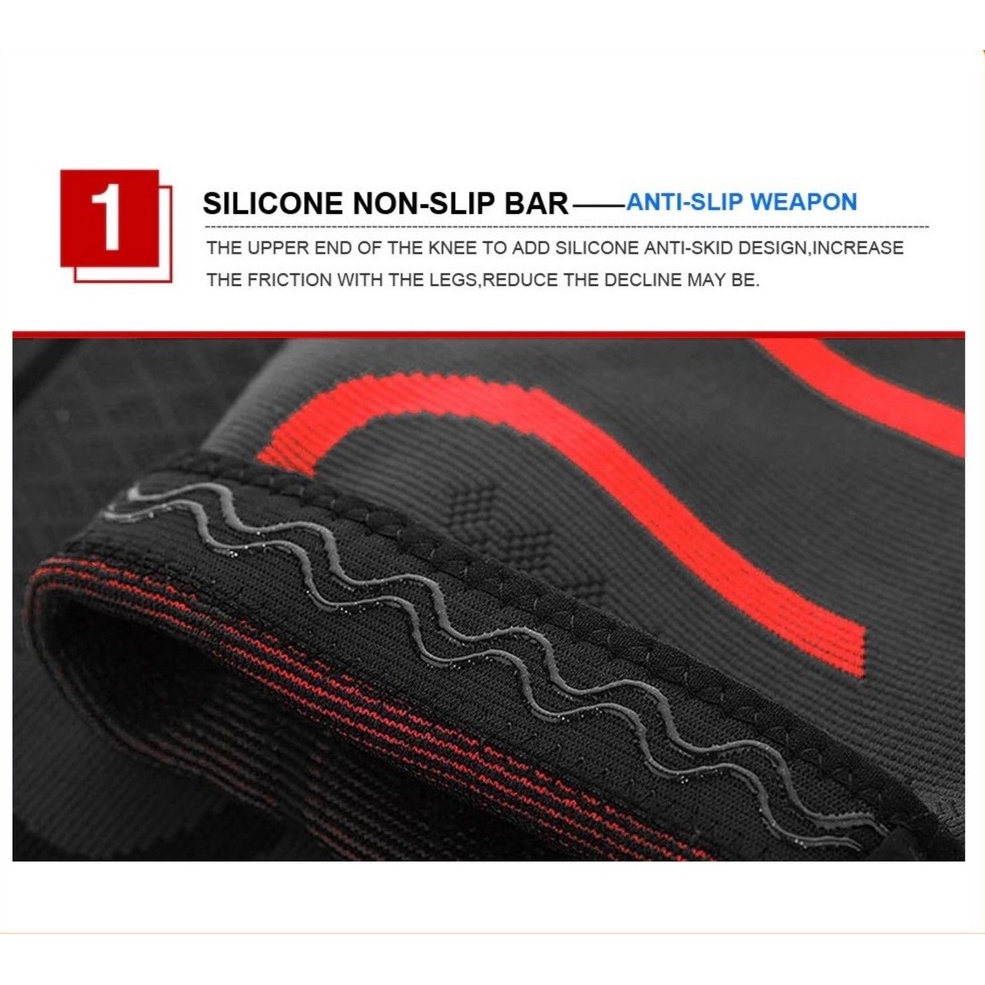1PCS Anti Slip Elastic Compression Sleeve Knee Guard Knee Brace Knee ...