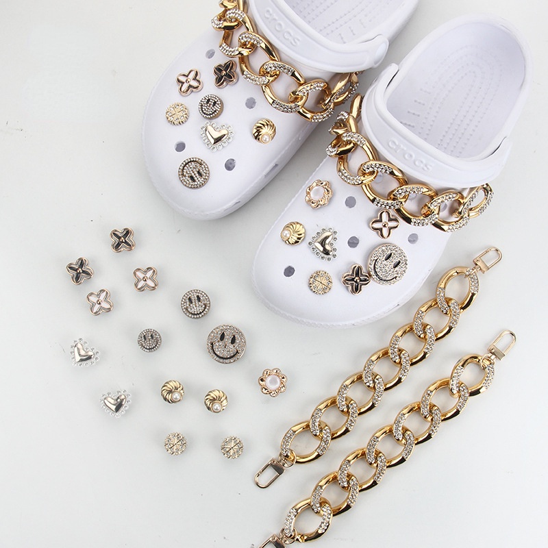 Jibz for Croc Set Metal Smiley DIY Shoes Charm Button | Shopee Malaysia