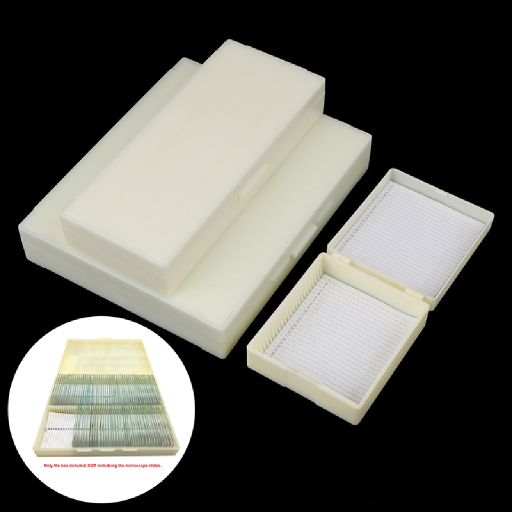 [Dhin] Plastic Microscope Glass Slide Box 25/50/100pcs Bioical Slices ...