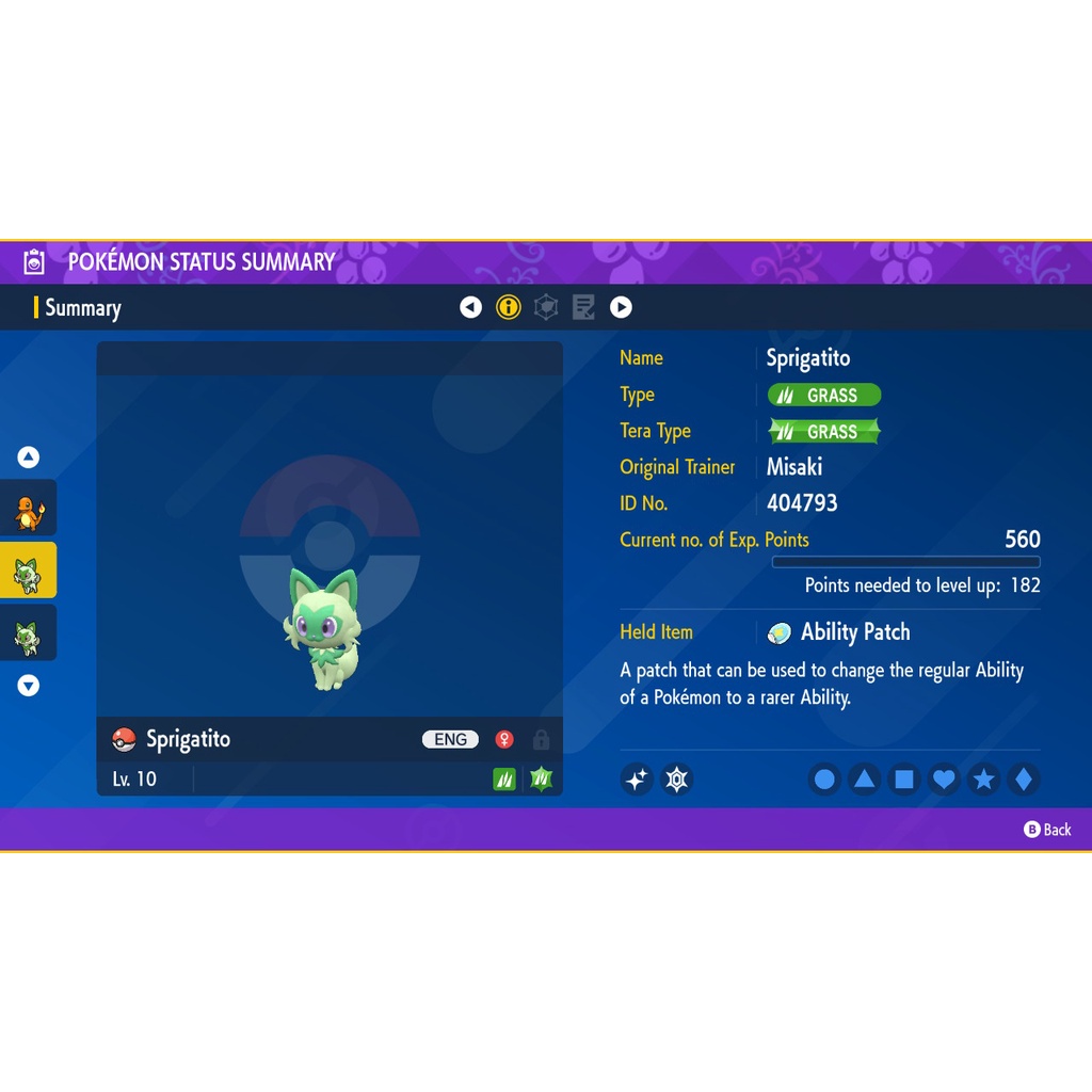 Pokemon Scarlet & Violet 6IVs Full Ev Trained Shiny Starter Sprigatito ...