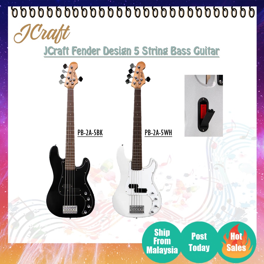 JCraft 5 String Electric Bass Guitar Combo Set Precision Bass Guitar ...
