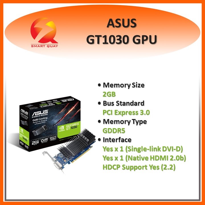 ASUS GeFORCE GT1030 2GB GDDR5 GRAPHICS CARD | Shopee Malaysia