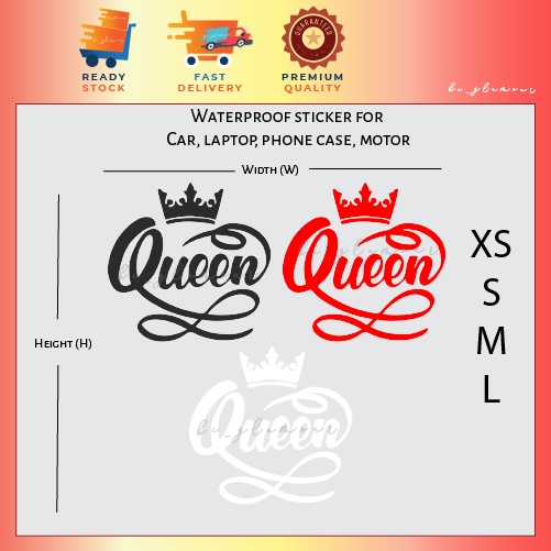 Queen logo Sticker crown Stiker Kereta Waterproof Car Motor Laptop ...