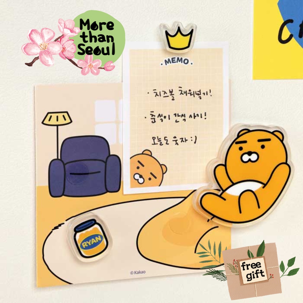 Kakao Friends Acrylic Magnet Set RYAN+Apeach refrigerator magnet Korean ...