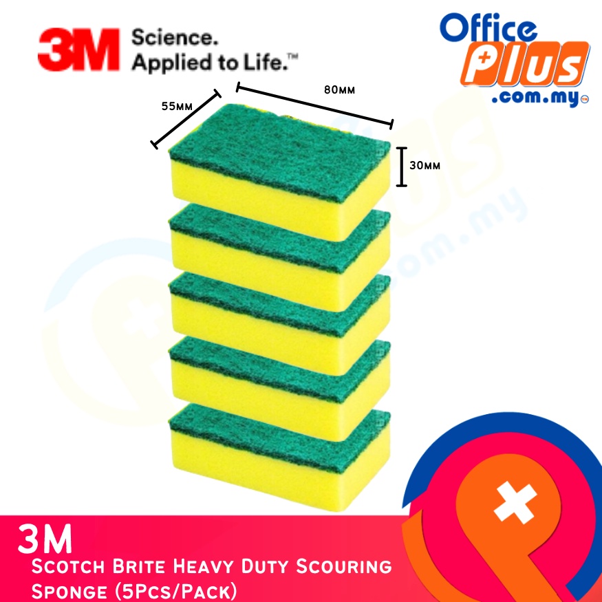 3M Scotch Brite Heavy Duty Scouring Sponge Bonus Pack (5Pcs/Pack ...