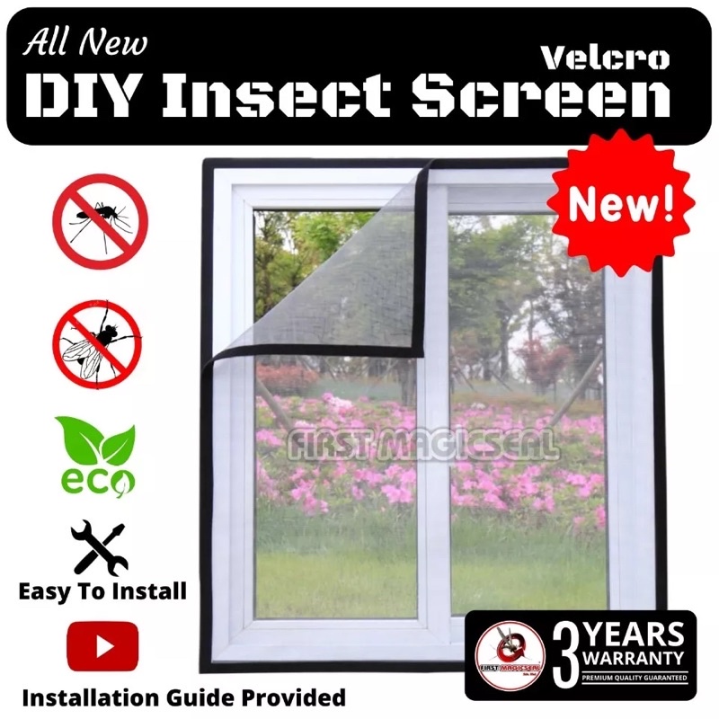 DIY Velcro Insect Screen Fiberglass Window / Door and Mosquito Net ...