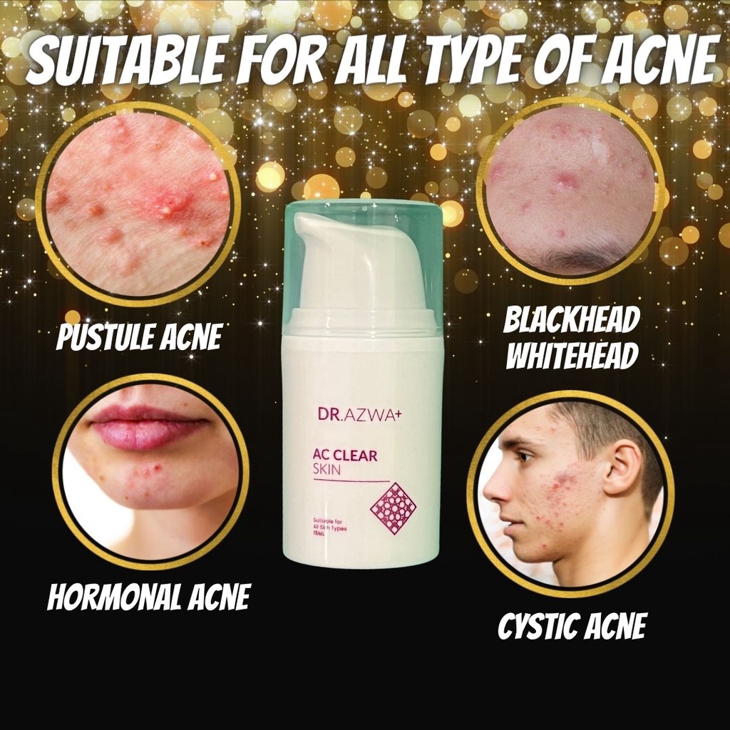 Dr Azwa+ AC Clear Skin Krim Jerawat Acne Cream Krim Parut Scar Cream ...