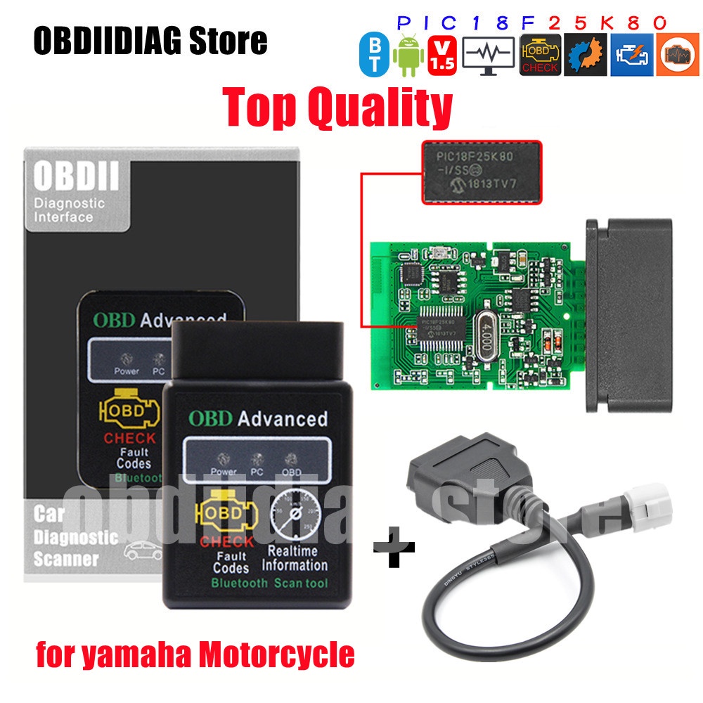 Yamaha motorcycle scanner OBD BluetothY15 v2 y16 ECU MT15 X-MAX 250/300 ...