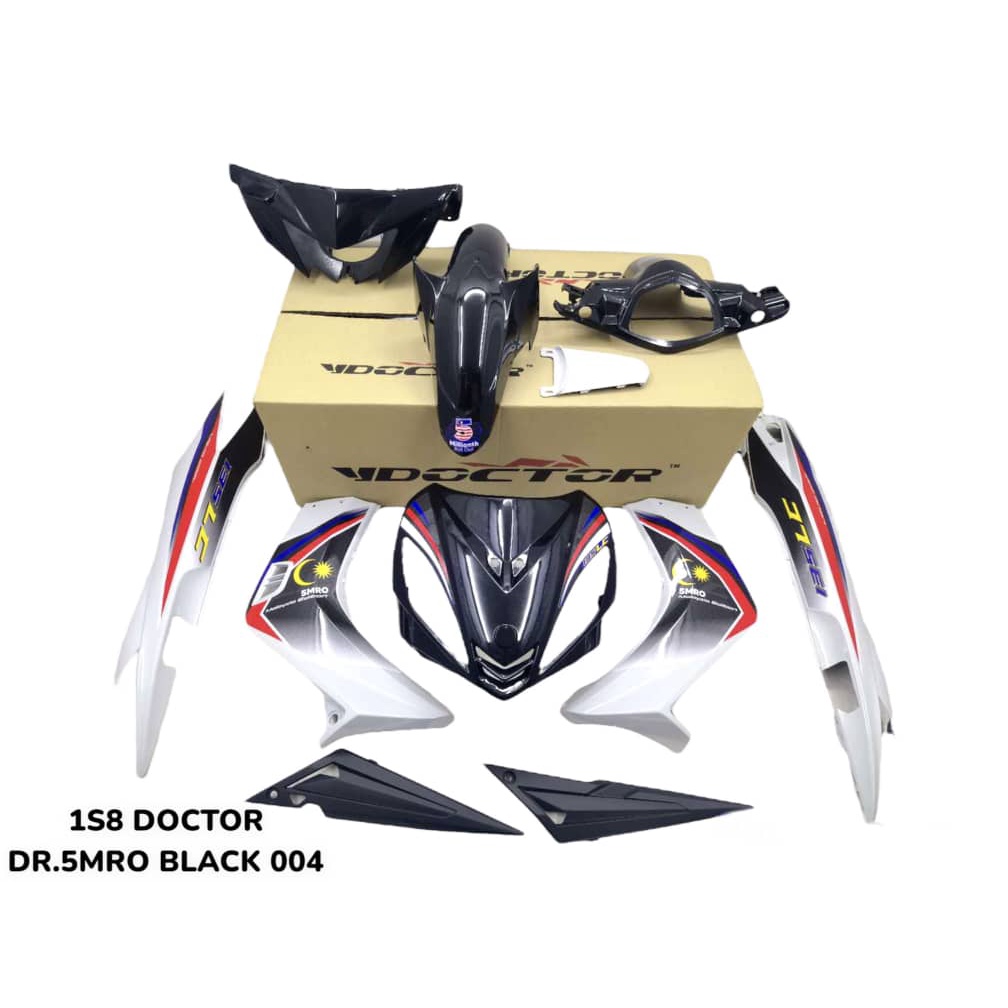 COVERSET BODYSET YAMAHA LC LC135 V1 DR 5MRO 5 MILLIONTH ROLL OUT BLACK ...