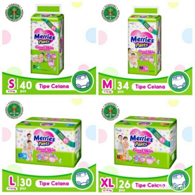 Merries Brand Baby Diapers Size M34/L30/XL26 Merries Diapers | Shopee ...
