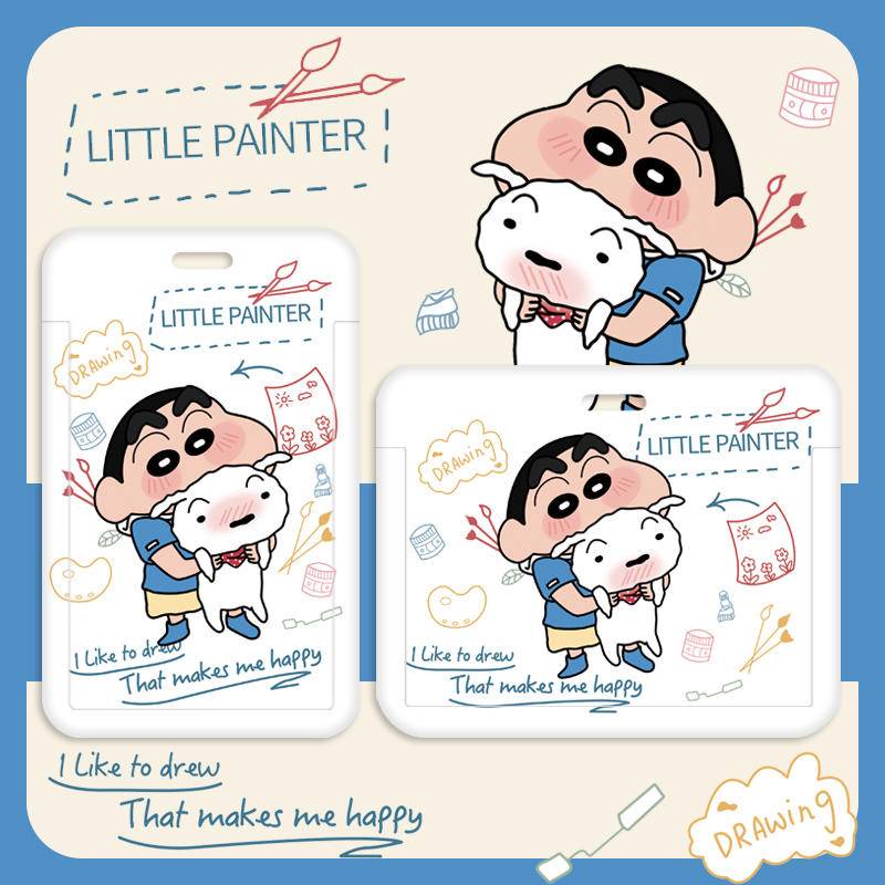 Crayon Shin cartoon card holder student card Case employee card Cover ...