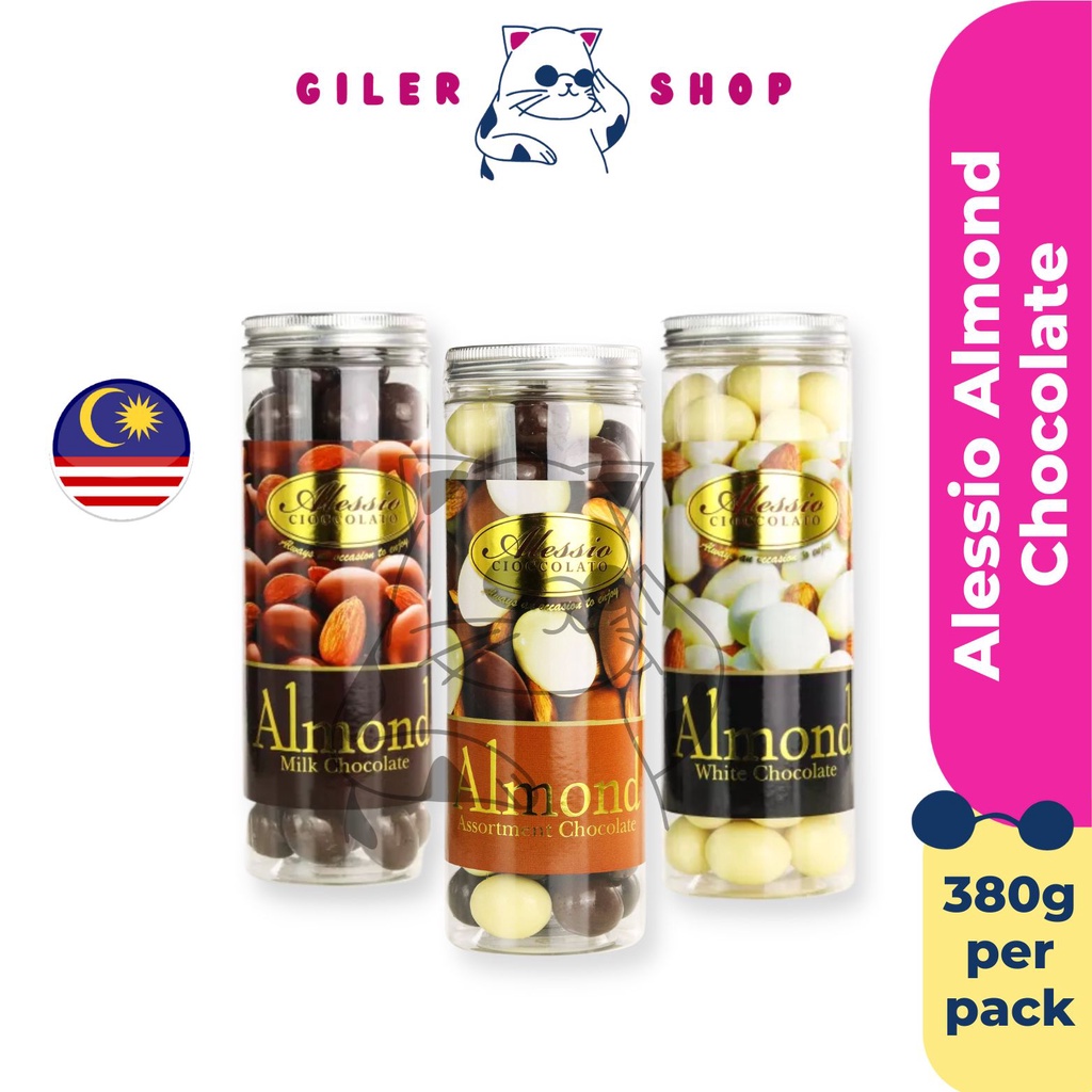 Alessio Almond Chocolate 380g Bittersweet White Milk Black Sesame White Assortment Chocolate ...