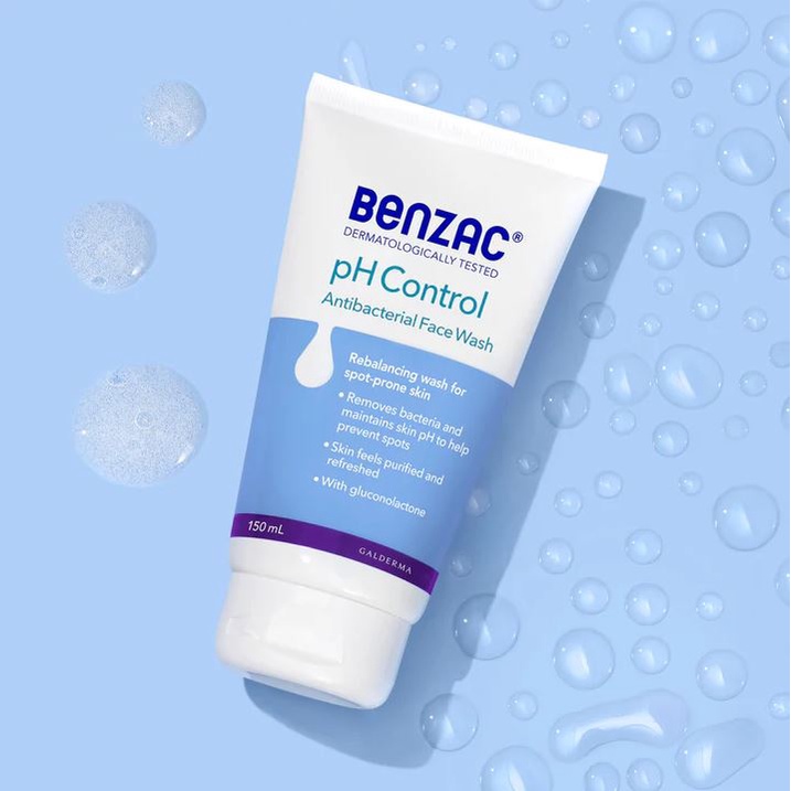 BENZAC pH CONTROL ANTIBACTERIAL FACE WASH FOR SPOT-PRONE SKIN 150ML ...