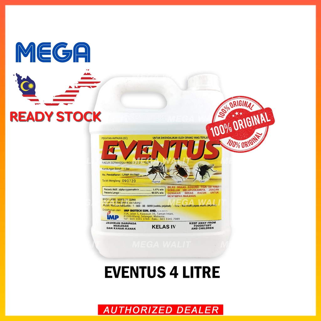 [4 Litre] EVENTUS Insecticide Alpha-Cypermethrin 1.47% Racun Serangga ...