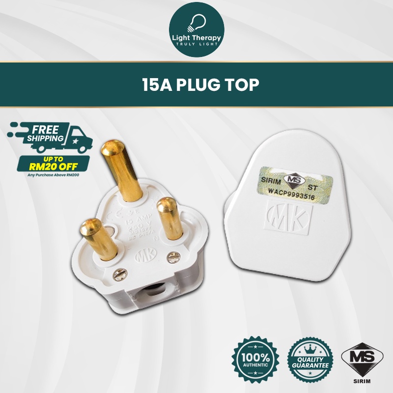 𝐒𝐈𝐑𝐈𝐌 UMS 3 PIN 15A 250V Plug Top Socket Plug Socket Top Kepala Plug ...