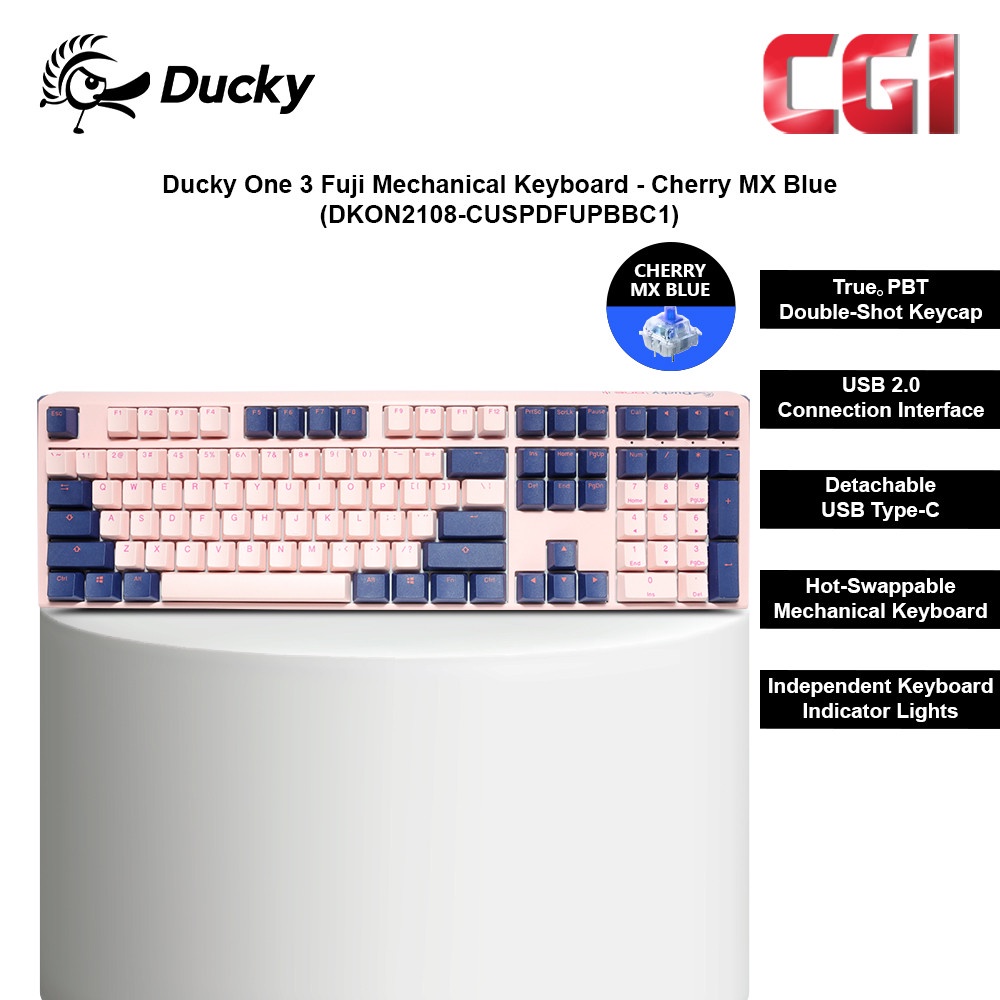 Ducky One 3 Fuji Cherry MX Mechanical Keyboard - Blue DKON2108 ...