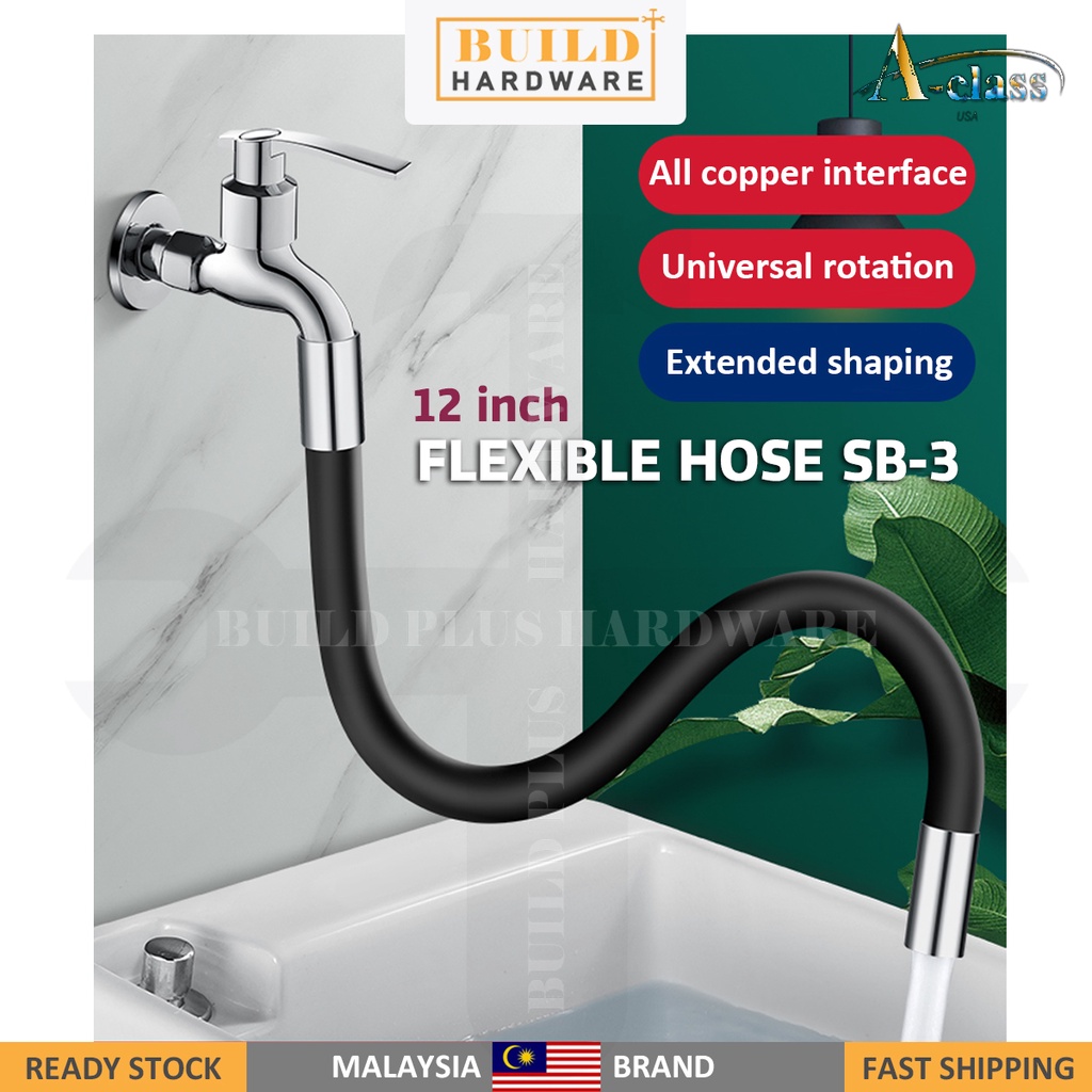 A-CLASS SB-3 Flexible Hose 12 inch (Black) 水龙头延伸器 Getah Paip Air ...