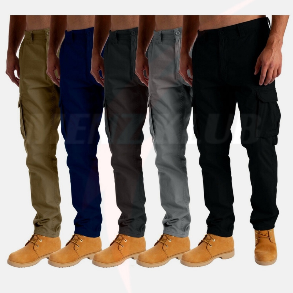 Seluar Cargo Lelaki Slim Fit Tahan Lasak[Size 28-40]Six Pocket Cargo ...