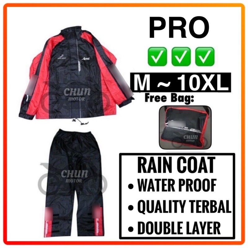Ara i Pro Rain Coat Size Besar 7XL 8XL 10XL High Quality Rain Coat Rain ...