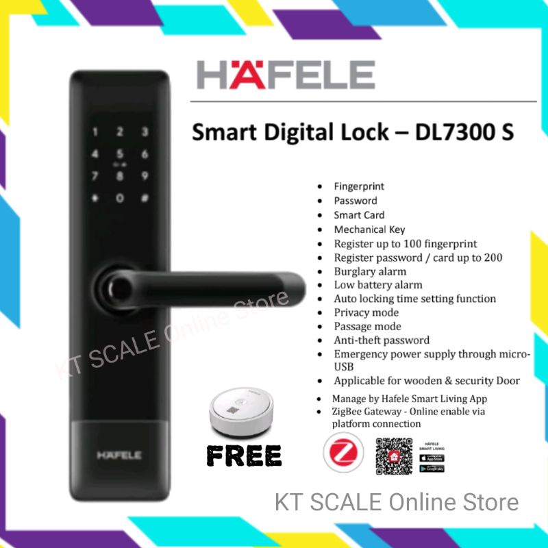 HAFELE DIGITAL SMART LOCK DL7300S | Shopee Malaysia