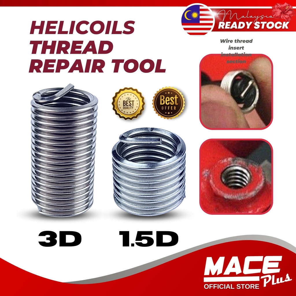 Thread Repair Tool Helicoils (M3x0.5),(M4x0.7),(M5x0.8),(M6x1.0),(M8x1 ...