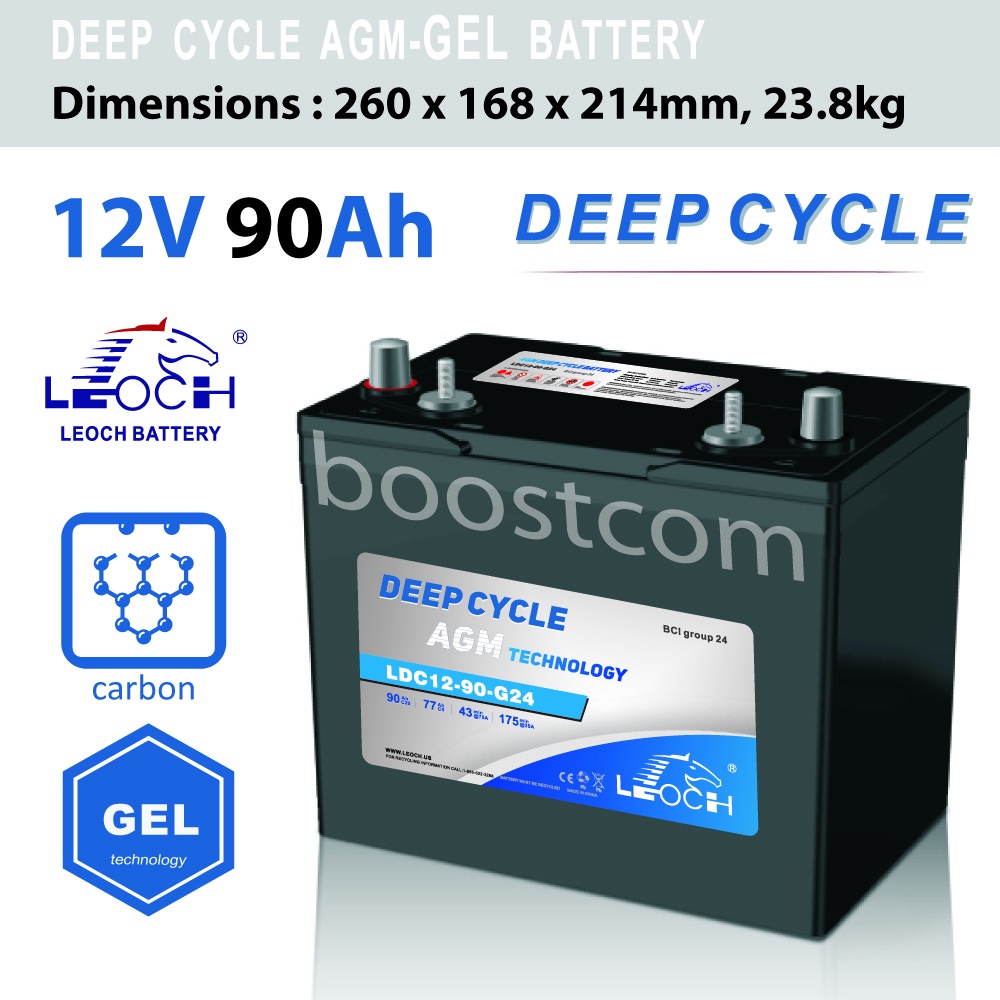 LEOCH Deep Cycle AGM GEL LDC1290 12V 90 AH 90AH Sealed Lead Acid Battery | Shopee Malaysia