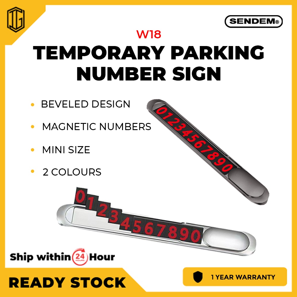 SENDEM W18 Temporary Parking Sign Beveled Design Magnetic Design Mini ...