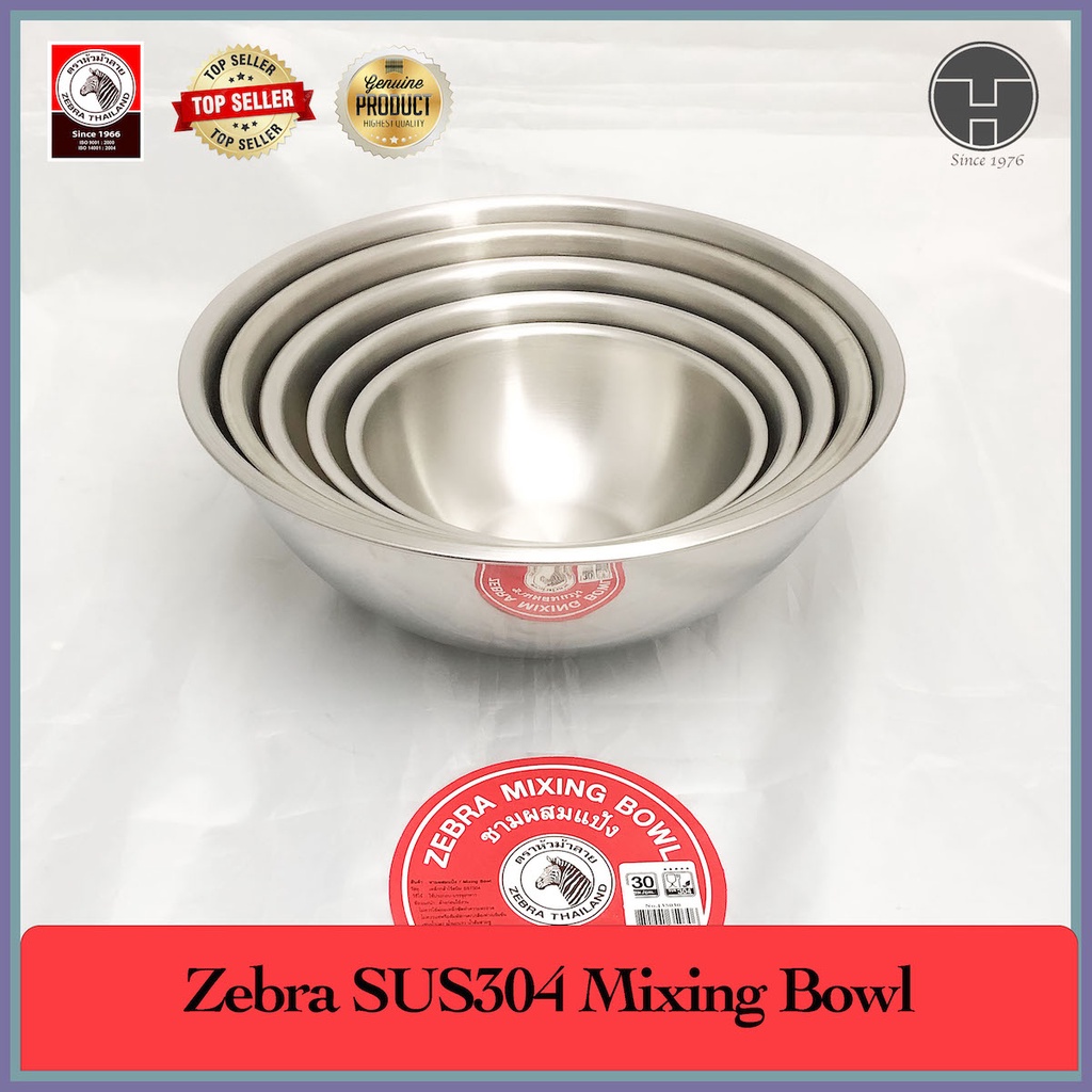 [TeoHin] Zebra SUS304 Mixing Bowl (15cm, 18cm, 21cm, 24cm), bowls, bakeware, tray, Flour Basin ...