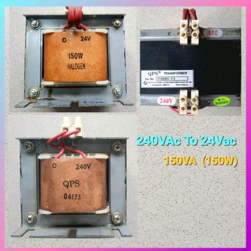 ☀READY STOCK☀Stepdown transformer 240vac ~ 24vac 150va Full Copper Wire - Made In Malaysia ...