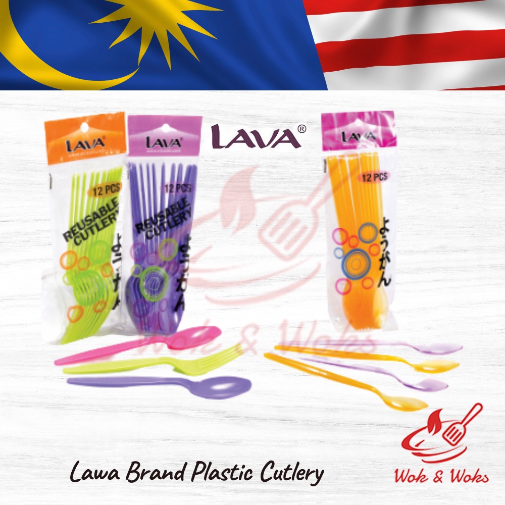 Lava Brand Plastic Reusable Cutlery / Kutleri Boleh Guna Semula Plastik ...