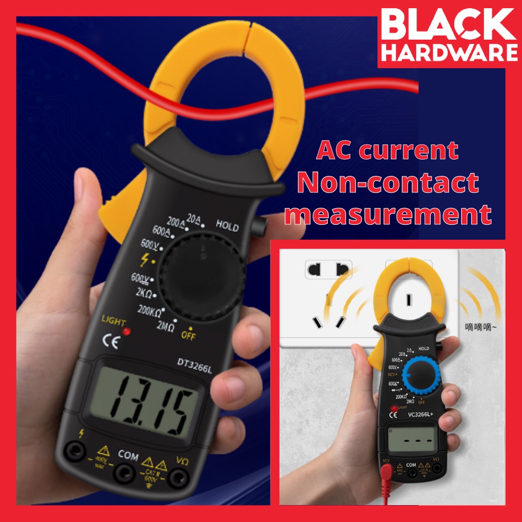 Black Hardware VC3266L+ Digital Clamp Voltage Tester AC Ammeter 4000 ...