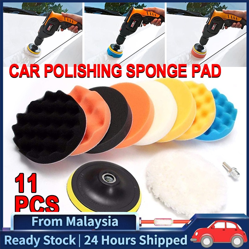 11PCCar Polish Sponge Span Polish Kereta Sponge Polish Machine Car ...