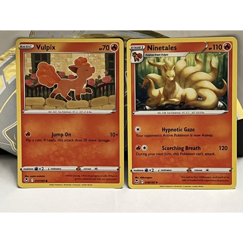 Pokemon TCG SS12 Silver Tempest - Vulpix & Ninetales 017/195, 018/195 ...