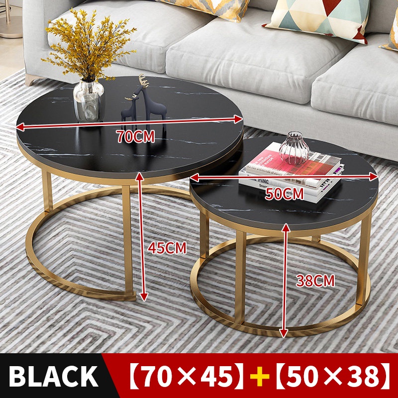 Meja Bulat Ruang Tamu Round Living Room Table Set Coffee Table Marble ...