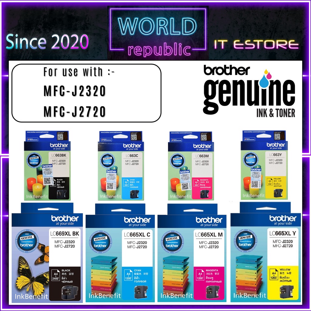 BROTHER Original Ink Cartridge LC663 LC669 LC665 LC-663 LC-669 LC-665 LC-669XL LC-665XL - Black ...