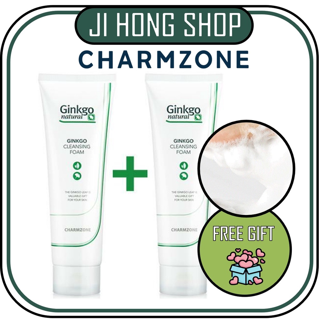 [ CHARMZONE ] Ginkgo Natural cleansing foam ( 180ml+180ml ) | Shopee ...