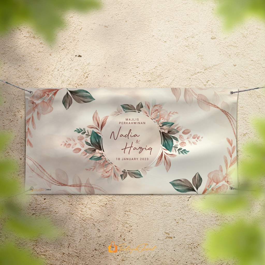Arrow 1.5 ft x 2 ft Bunting Kahwin 2x5 ft & Banner Kahwin 3x6 ft ...