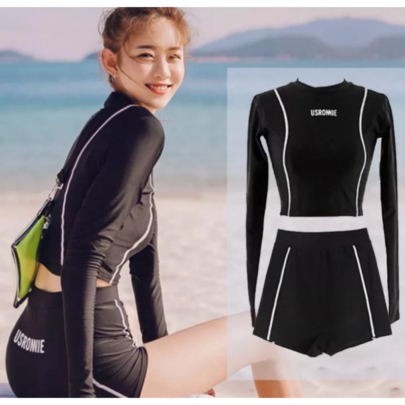 Ready Stock New Korean Style Women Uv Upf 50 2 Piece Long Sleeve