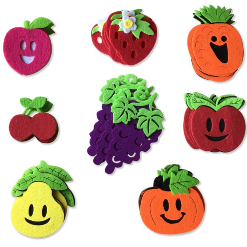 Felt fruit and vegetables Craft pokok 3D Wall Decoration Kindergarten ...