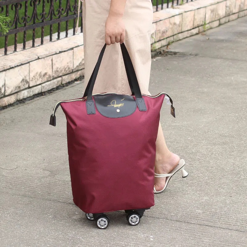 Folding Shopping Pull Cart Trolley Bag With Wheels Foldable Reusable ...