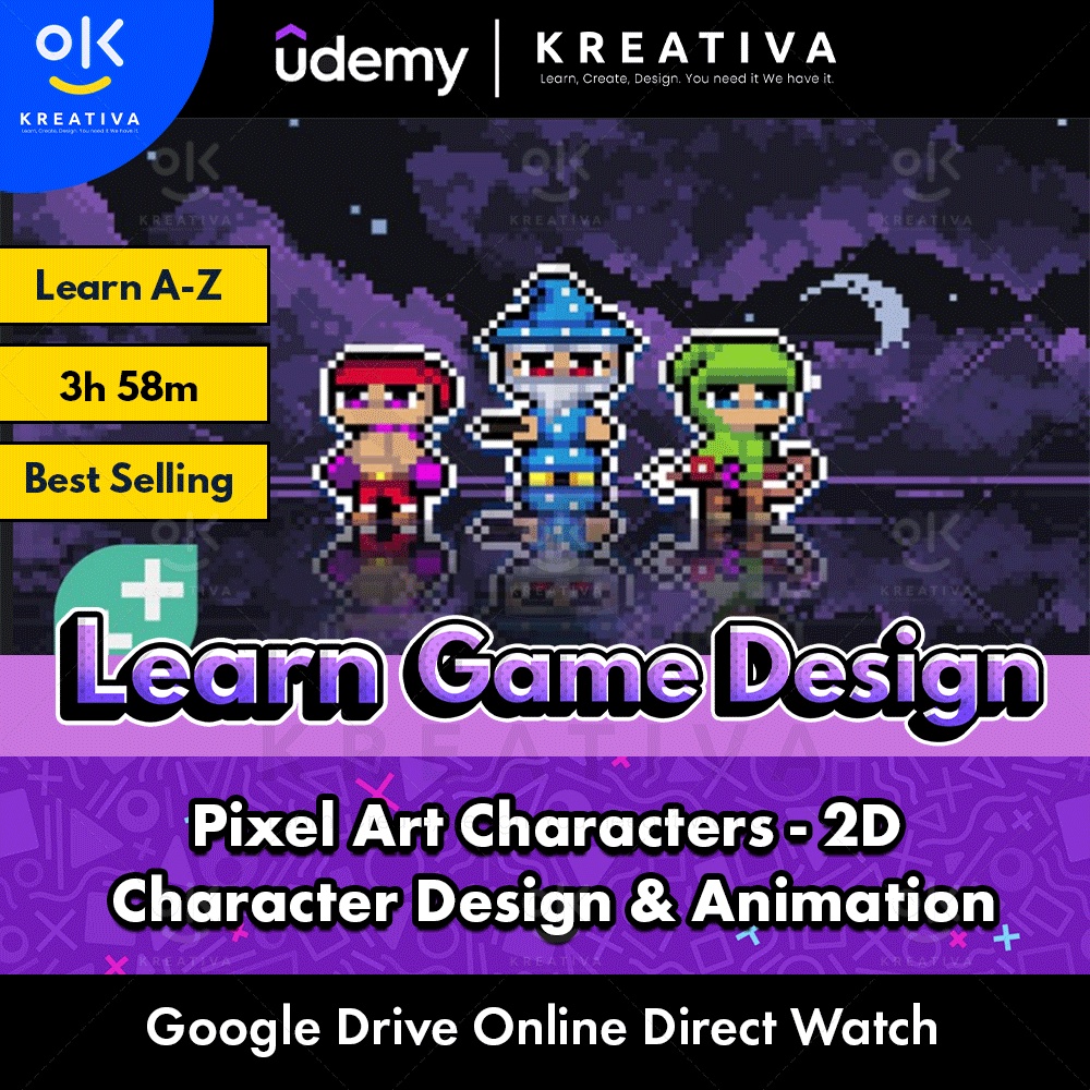 Learn Game Design With Pro- Video Course - Pixel Art Characters - 2D ...
