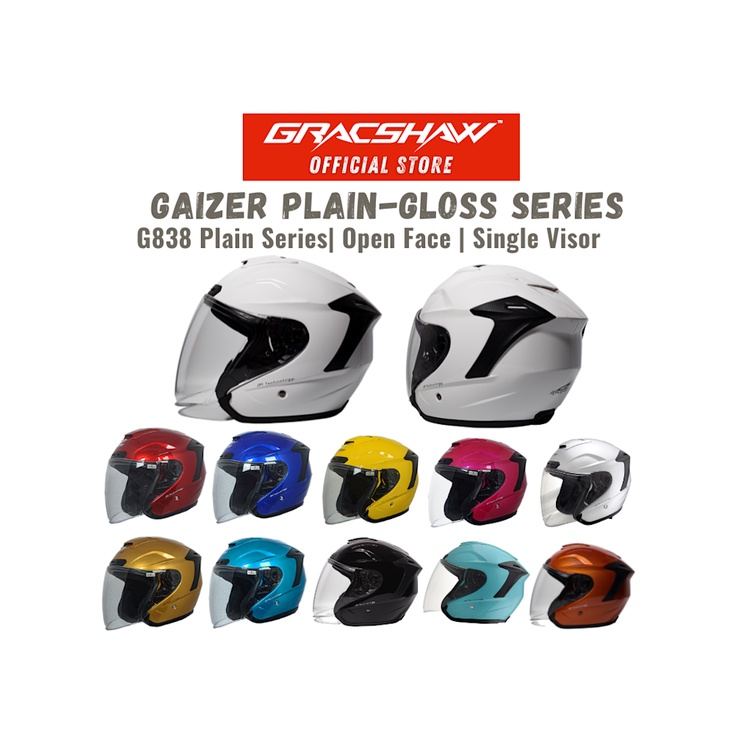 Gracshaw Gaizer Openface Helmet-Single Visor-Sirim approved | Shopee ...