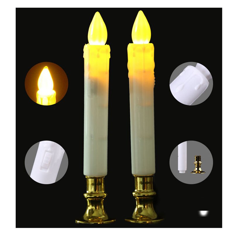 [IN Stock Store] 2Pcs Electric Flameless Led Candle Light with ...