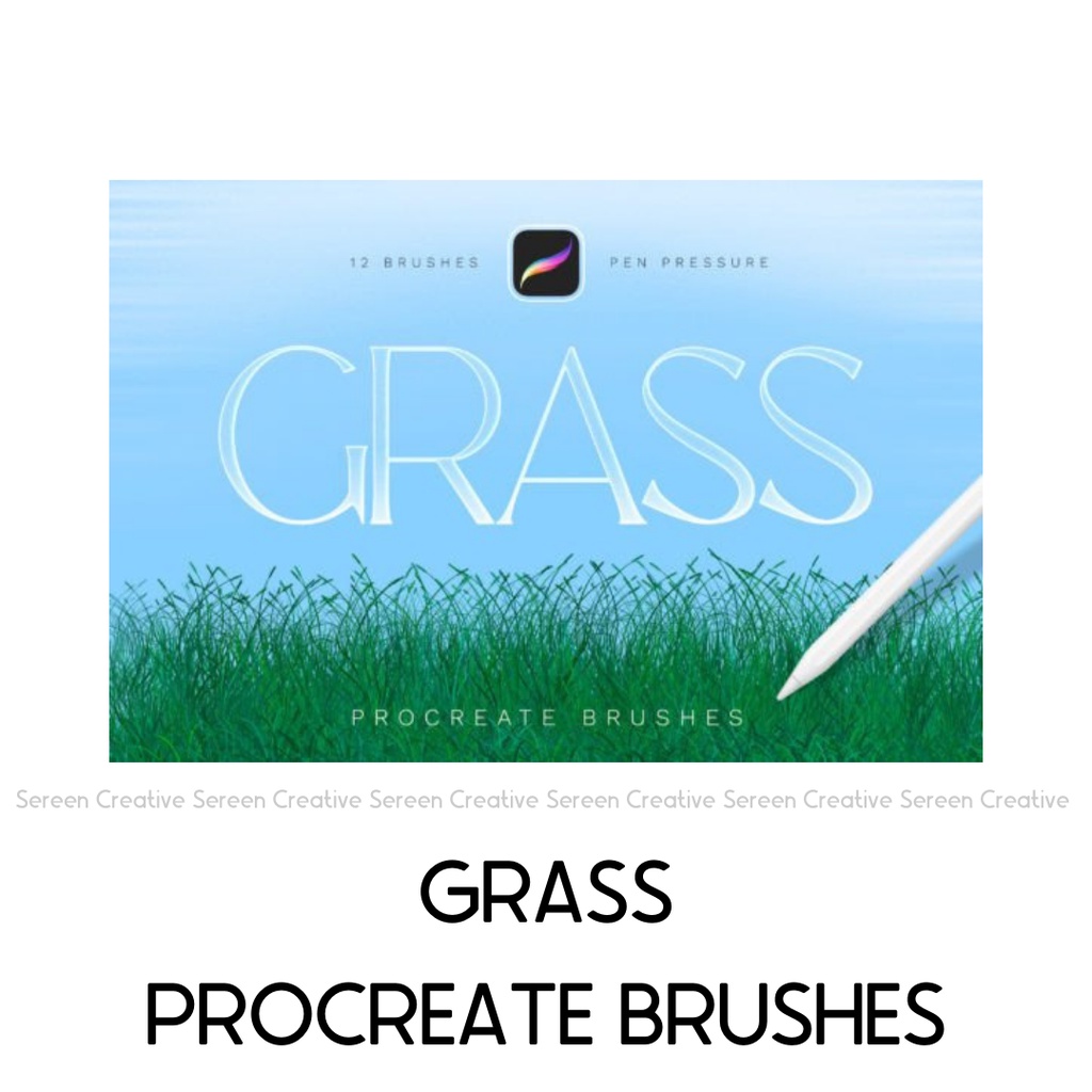 P124 Grass Procreate Brushes (Natural grass texture, background, nature ...