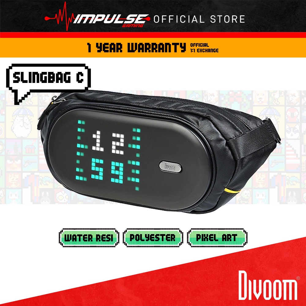 Divoom Pixoo Slingbag Sling Bag C - Fashion Icon - RGB LED Pixel Art ...